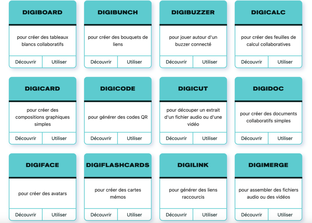 Applications en ligne pour la classe : la Digitale | I.E.N ...